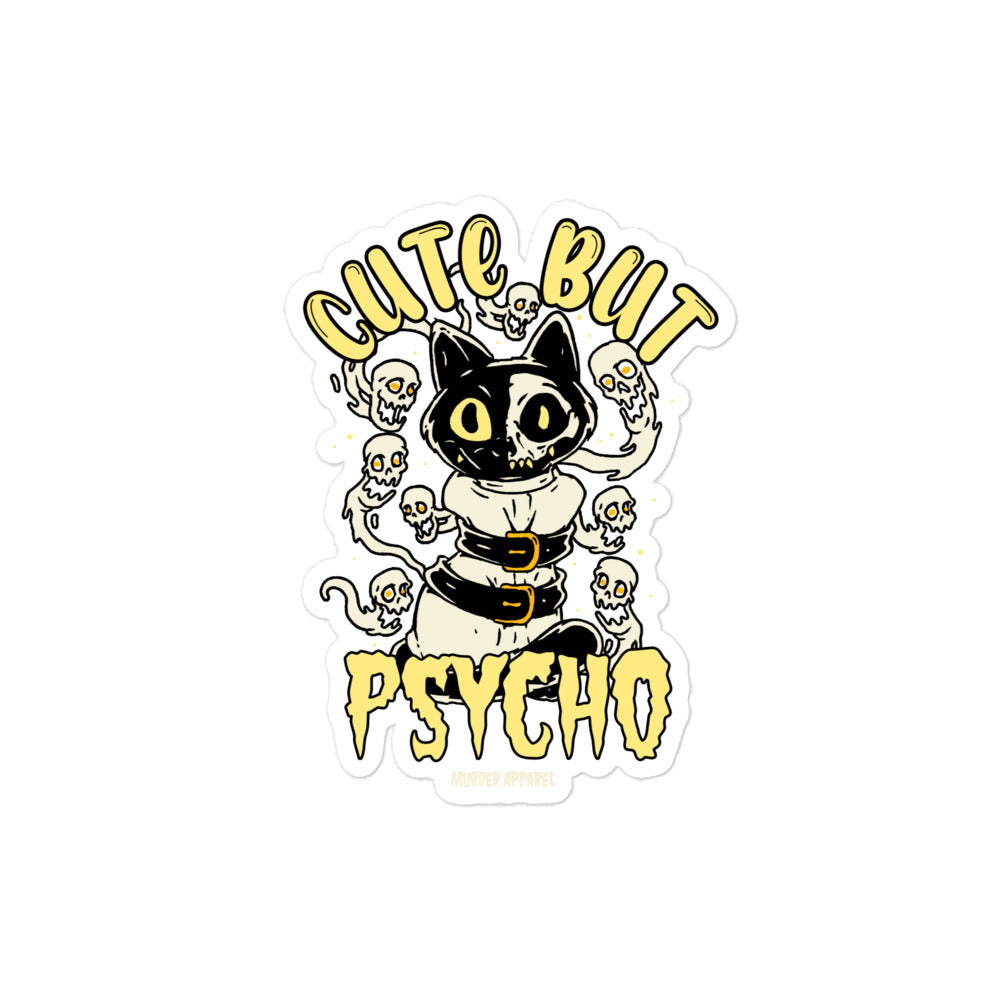 Cute But Psycho Sticker | Murder Apparel