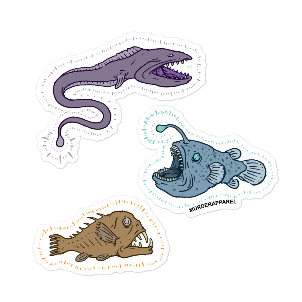 Deep Sea Fish Sticker Sheet | Murder Apparel